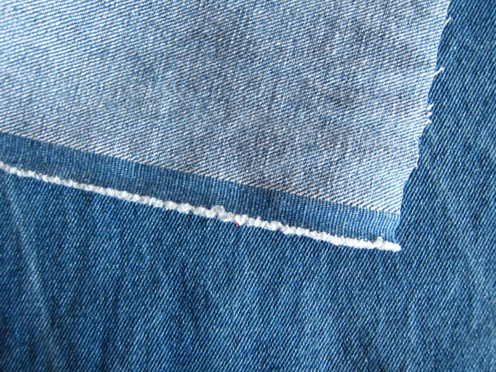 Denim Fabric Washed Denim Fabric in Denim Blue Half Yard | Etsy