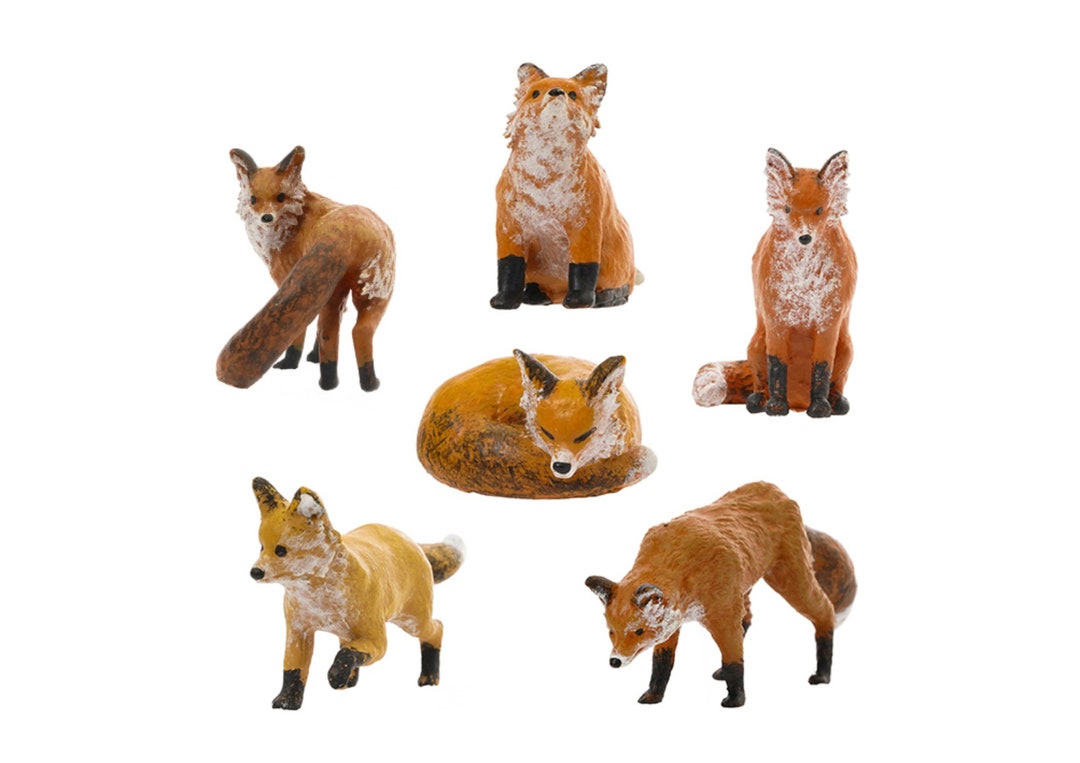 Red Fox Mini Figurines, Miniature Diorama and Terrarium DIY Supplies ...