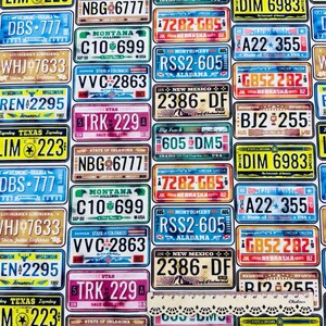 American License Plates 58 Japanese Cotton Fabric for Sewing, Crafting ...