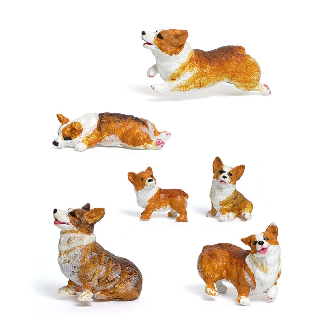 Welsh Corgi Cake Toppers, Micro Landscape Mini Figurines, Miniature ...