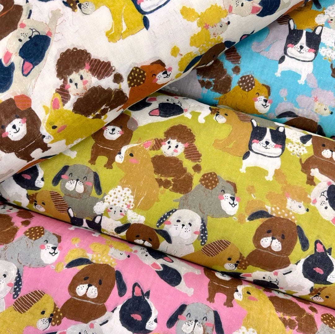 Fox Print Double Gauze Fabric - Japanese Cotton for Burp Cloths and ...