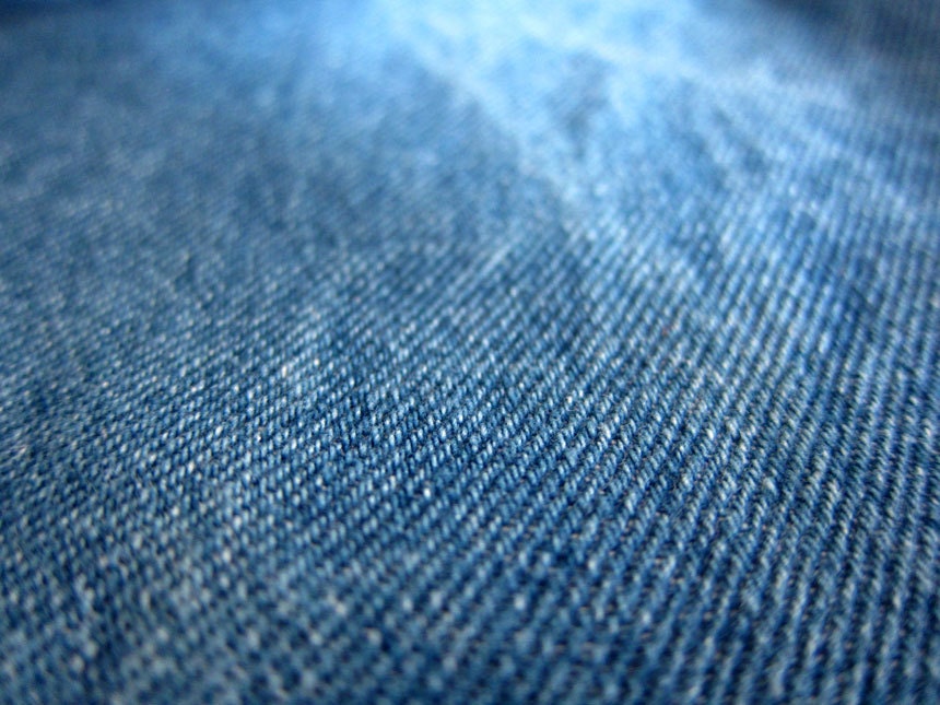 Denim Fabric Washed Denim Fabric in Denim Blue Large Fat | Etsy