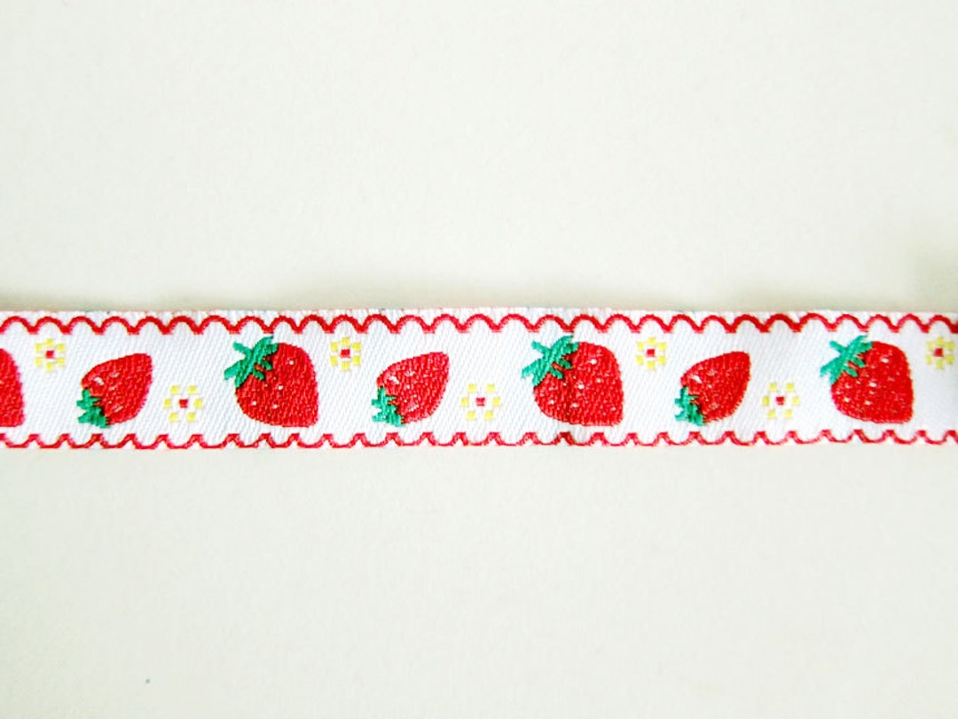 Strawberries Sewing Trim - Jacquard Ribbon - for Sewing / Embellishing ...