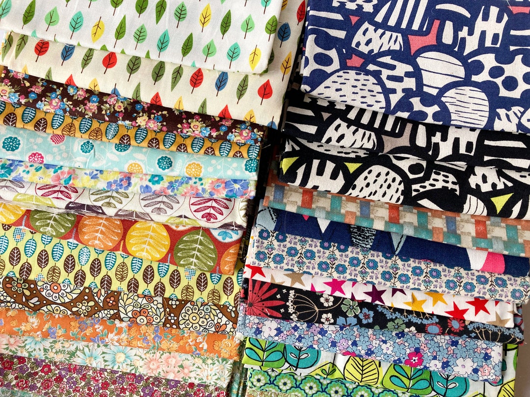 Destash Fabric Floral Fabric Scraps Grab Bag Destash Japanese Cotton ...