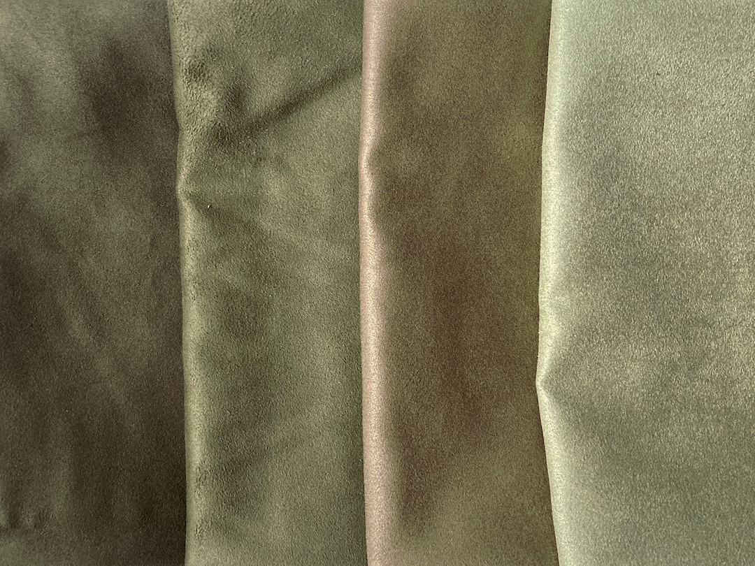 Matcha and Tea Green Faux Suede Fabric / Microsuede Upholstery Fabric ...
