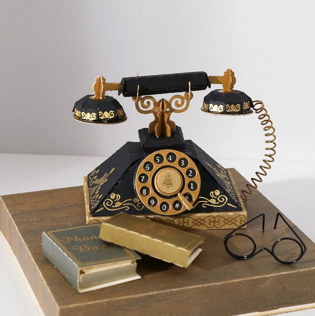 Vintage Telephone DIY Paper Sculpture Kit Papercutting / Paper Craft ...