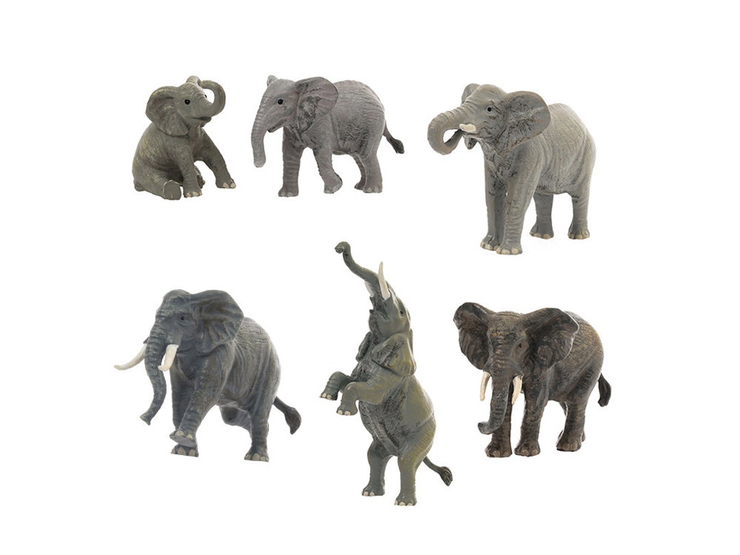 African Elephants Cake Toppers, Micro Landscape Mini Figurines ...