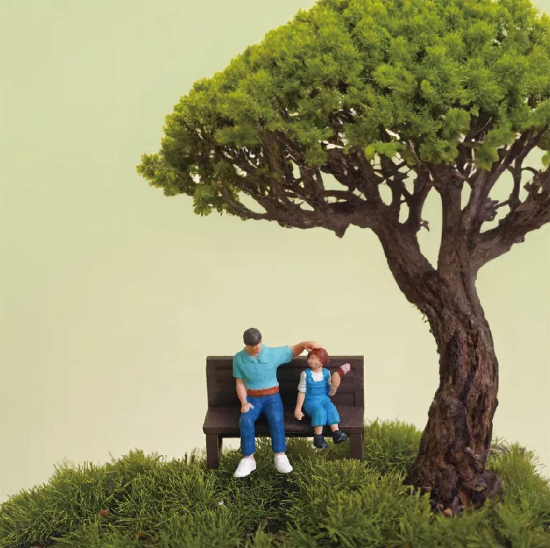 Father and Daughter Miniature Diorama DIY Supplies, Micro Landscape ...