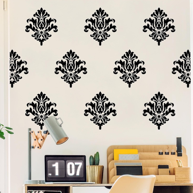 Damask Wall Decals - Etsy