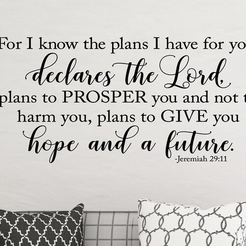 For I Know The Plans I Have For You Declares The Lord Wall Etsy
