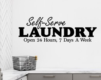 Self Serve Laundry Vinyl Decal - Etsy