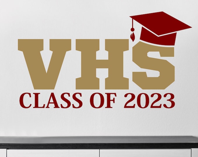 Just Graduated With School Colors and Graduation Cap Stickers Vinyl ...