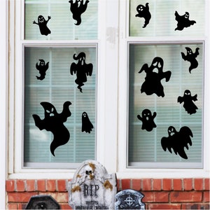 Halloween Ghost Assorted Wall / Window Decals Spooky Haunted Halloween ...