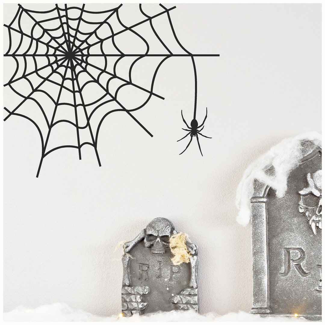 Halloween Spider Web Vinyl Lettering Wall Decal Sticker Home Decor Art ...