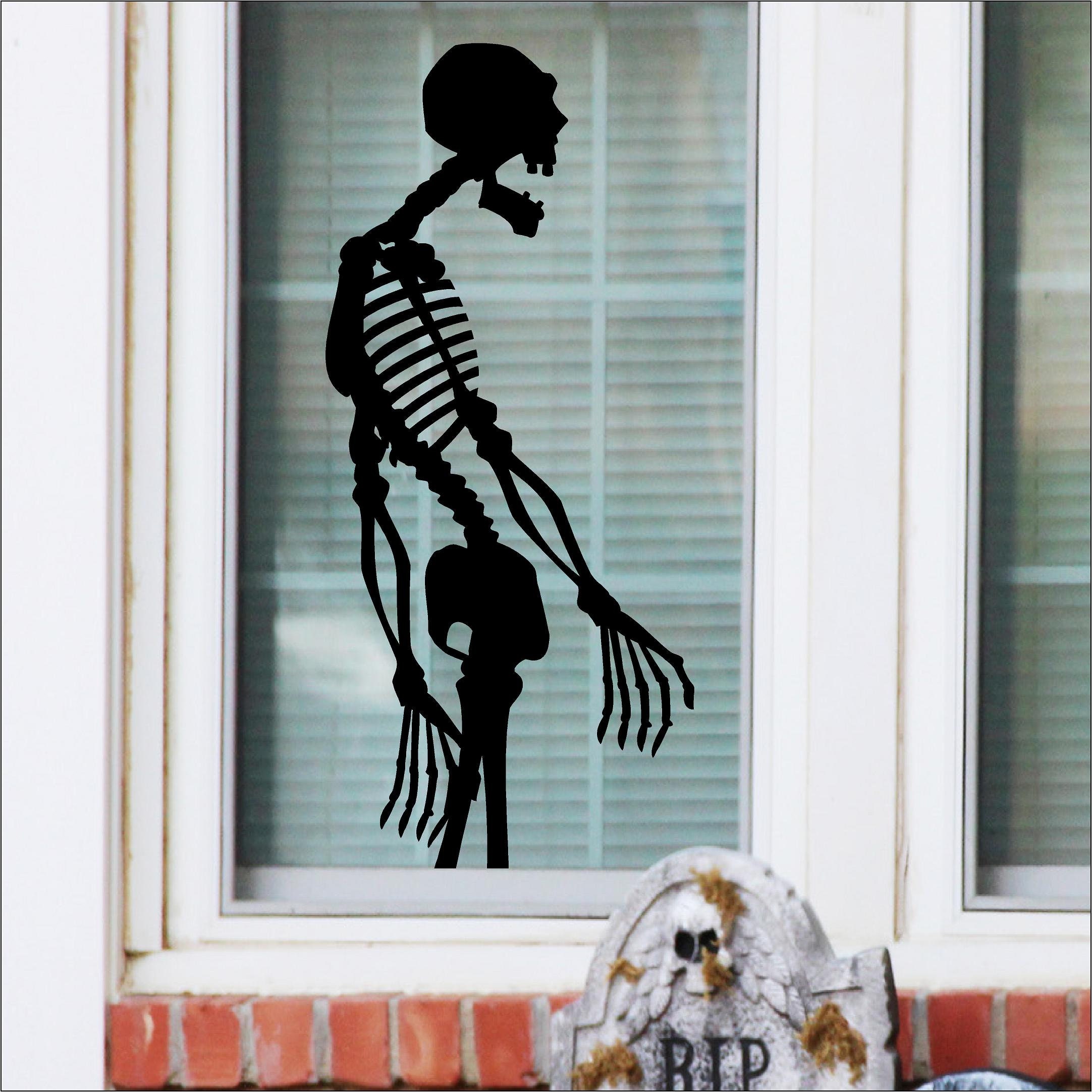 Creepy Skeleton up to Life Size Spooky Halloween Wall Decal Sticker ...