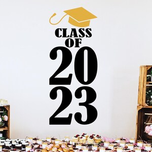 Graduation Cap Class of 2023 your Year School Colors Vinyl Wall Decals ...