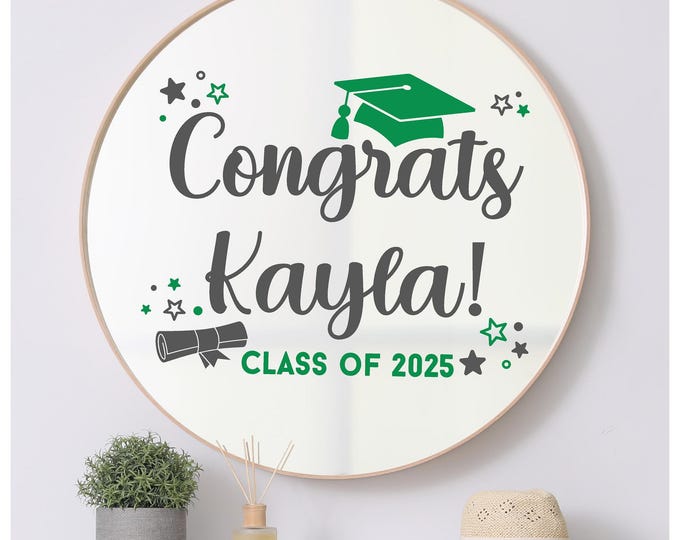 Way to Go! Graduation Cap Confetti School Colors Vinyl Wall Decals Car ...