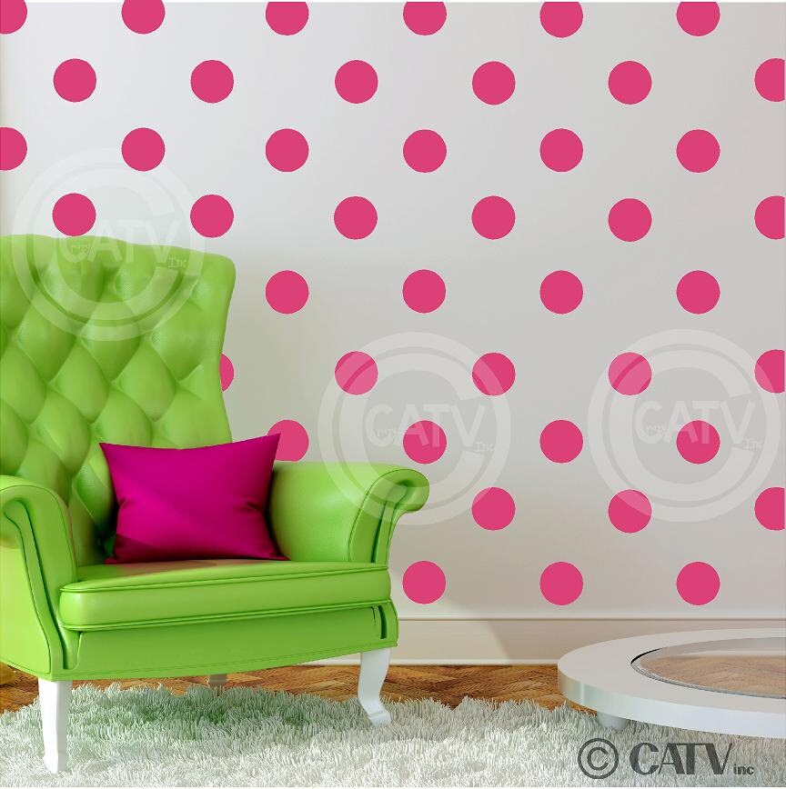Vinyl Dots 4" YOU CHOOSE COLOR Vinyl Polka Dot Circle Decal Sticker ...