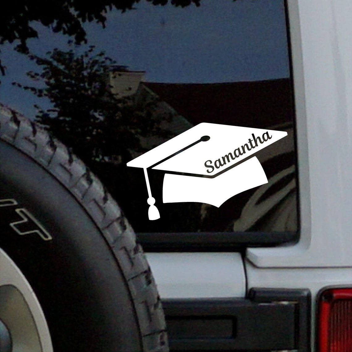 Graduation Cap With Name School Colors Decal Stickers - Etsy