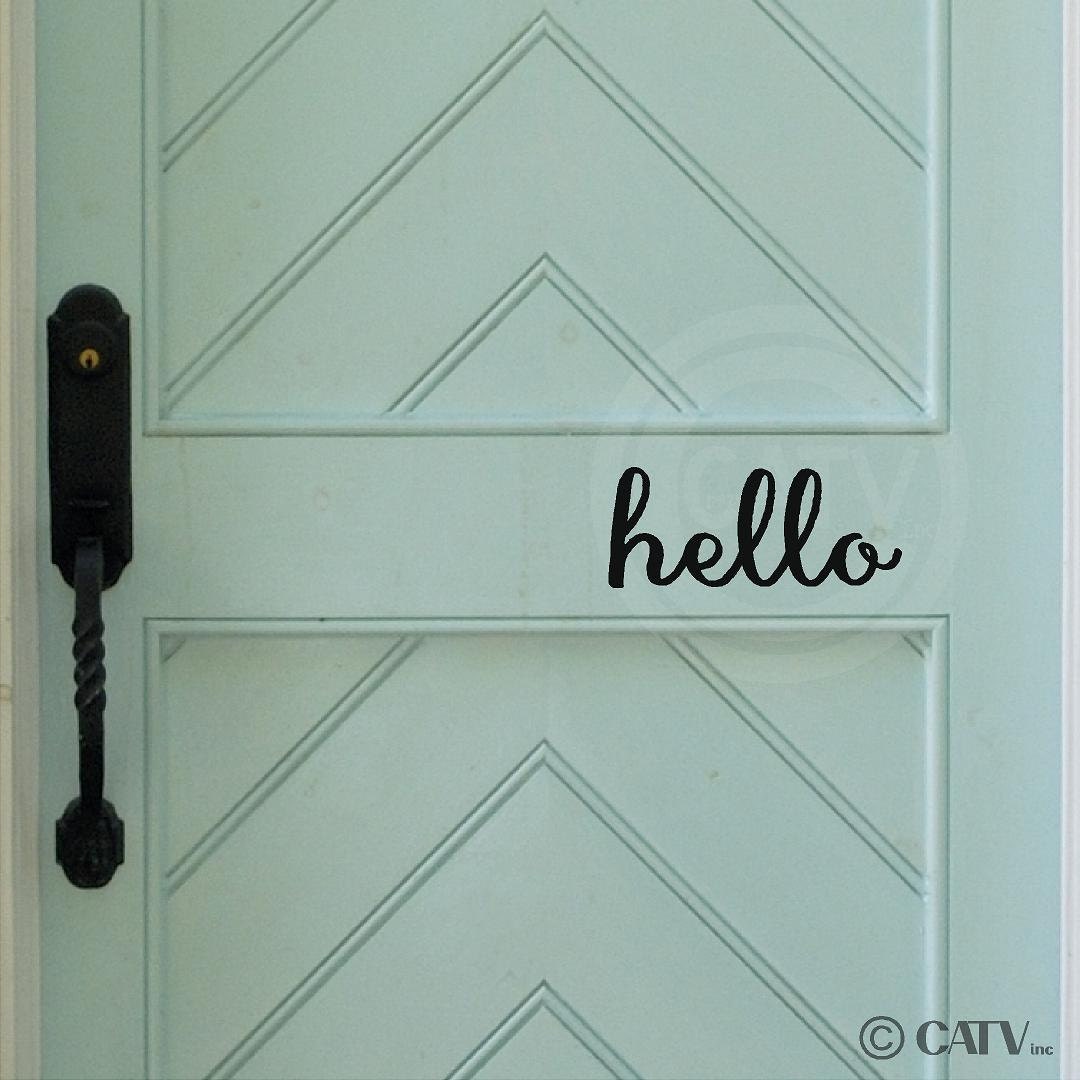 Hello Front Door Vinyl Lettering Wall Decal Sticker - Etsy