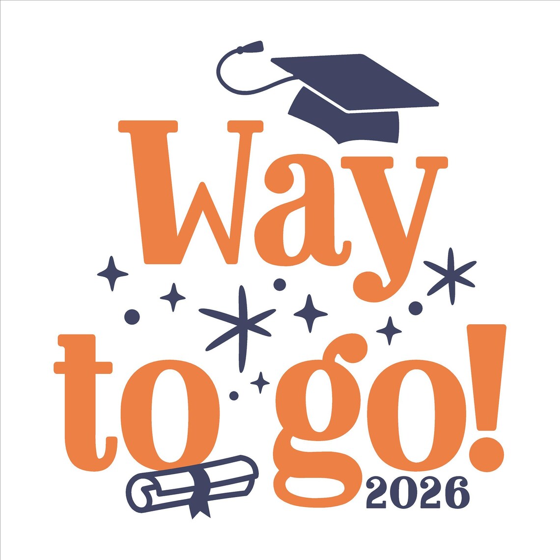 Way to Go! Graduation Cap Confetti School Colors Vinyl Wall Decals Car ...