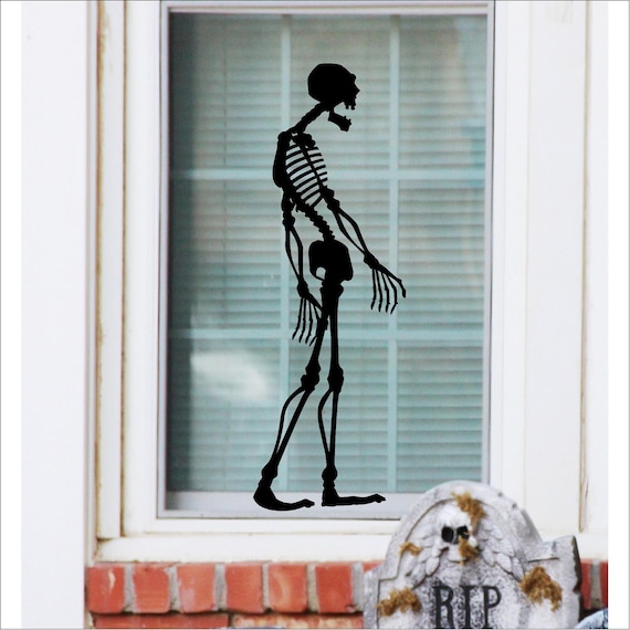 Creepy Skeleton up to Life Size Spooky Halloween Wall Decal - Etsy