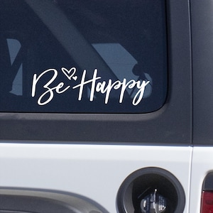 Be Happy Motivational Quote Vinyl Lettering Wall Decal Removable Laptop ...