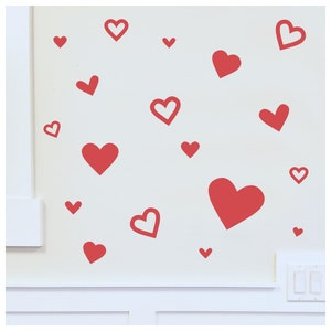 Heart Vinyl Decals Set of 62 Plus Over 25 Free Mini Hearts Valentine ...
