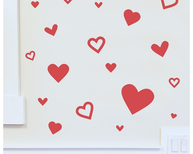 Hand Drawn Heart Decals Set of 14 Plus Smaller Extras - Etsy