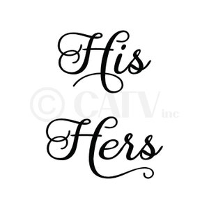 His Hers Decal Stickers Vinyl Lettering Bathroom Bedroom Wall Quote ...