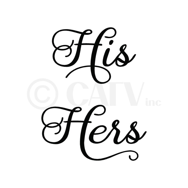 His Hers Decal Stickers Vinyl Lettering Bathroom Bedroom Wall - Etsy