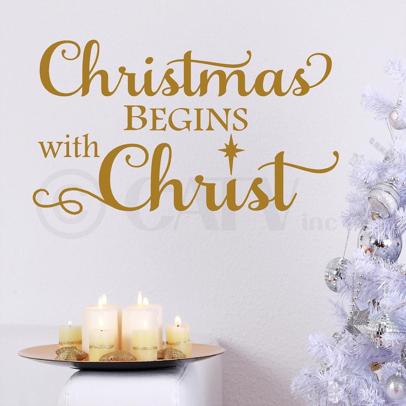 Christmas Begins With Christ Holiday Vinyl Lettering Wall - Etsy