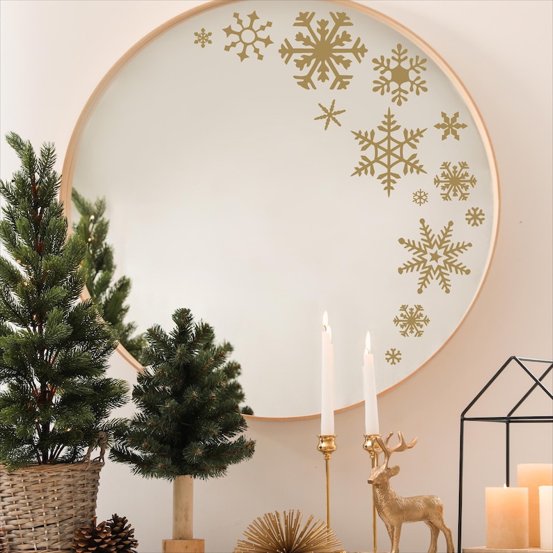 Winter Snowflake Decals Christmas Vinyl Lettering Wall Decal - Etsy