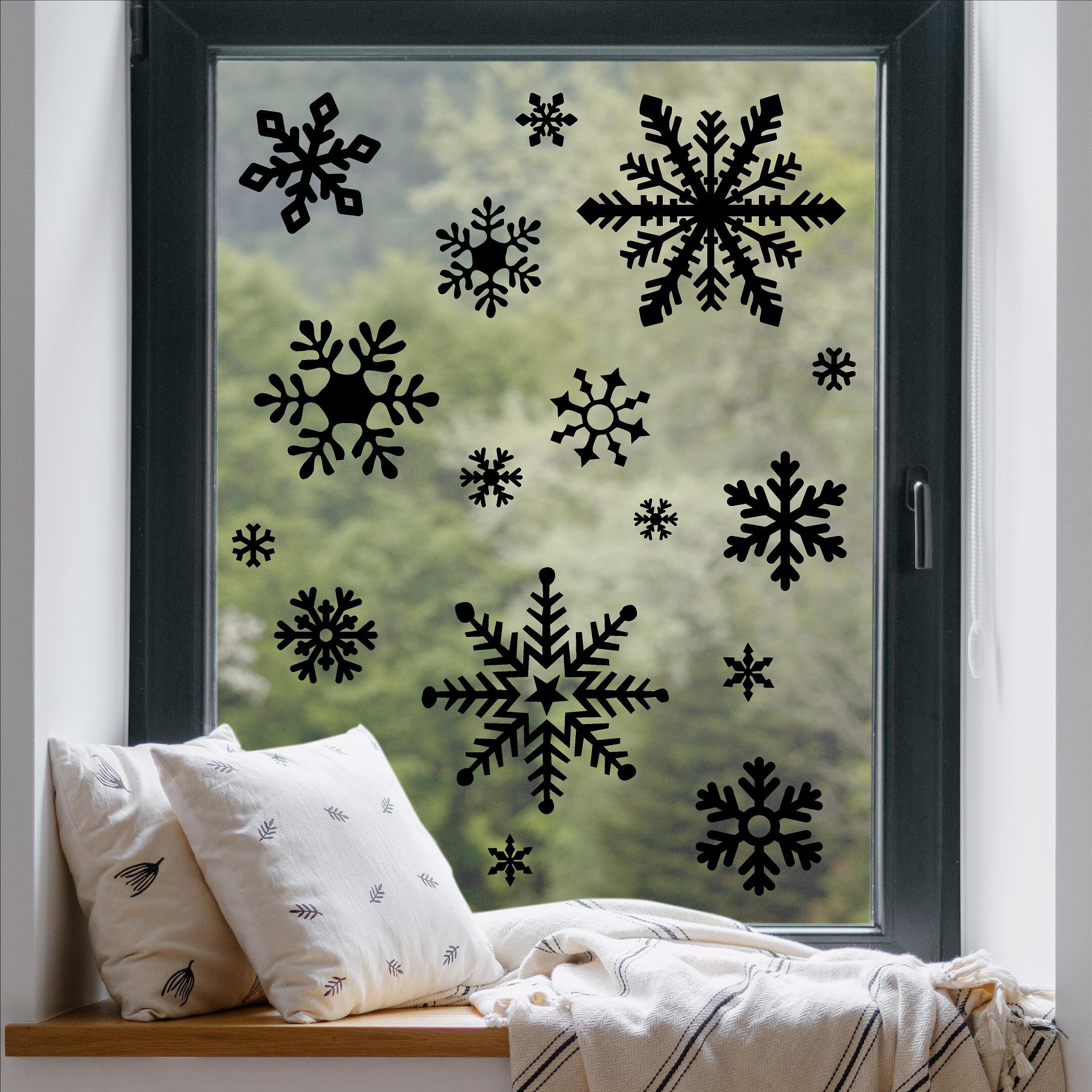 Winter Snowflake Decals Assorted Self Adhesive Snowflakes - Etsy