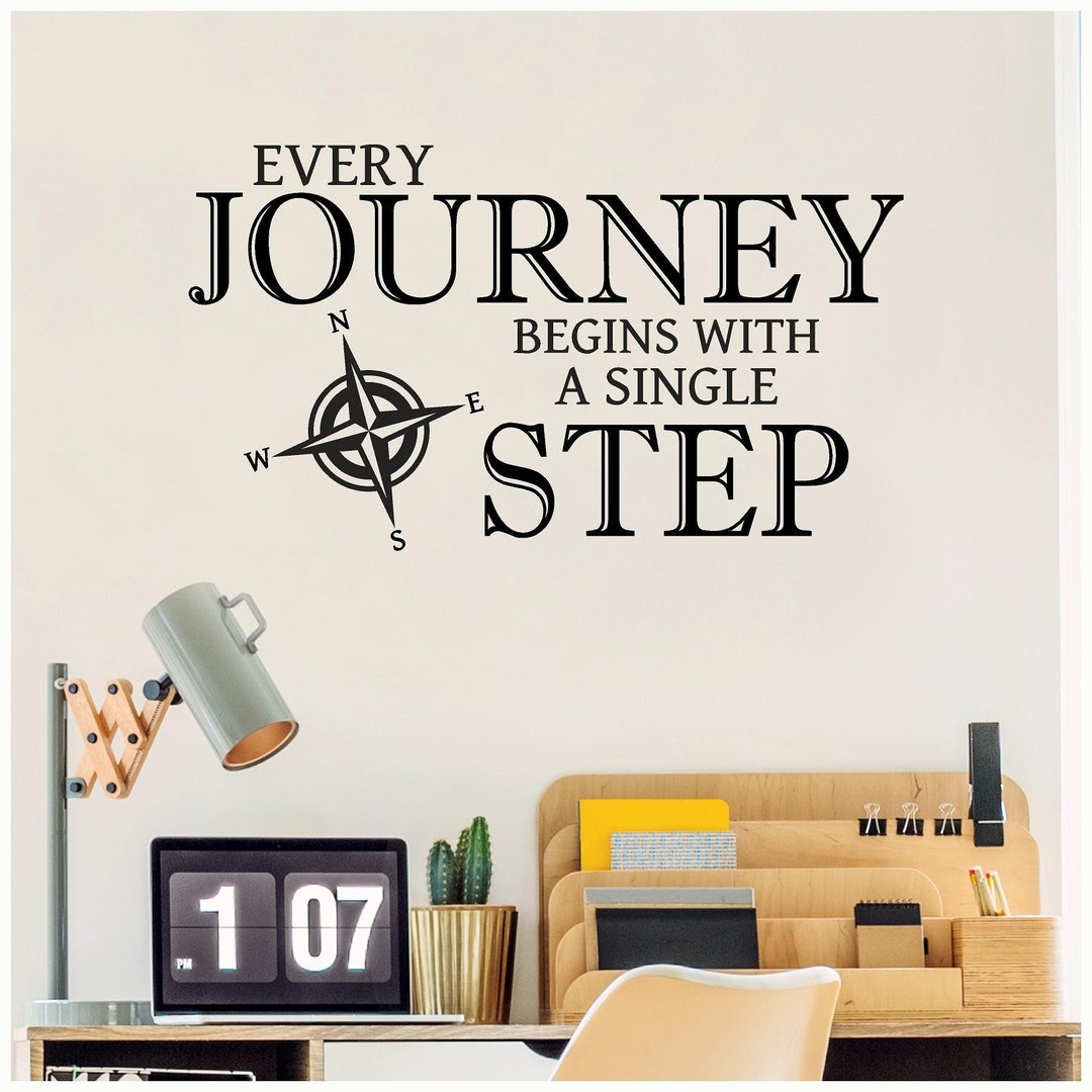 Every Journey Begins With A Single Step Vinyl Lettering Wall - Etsy UK