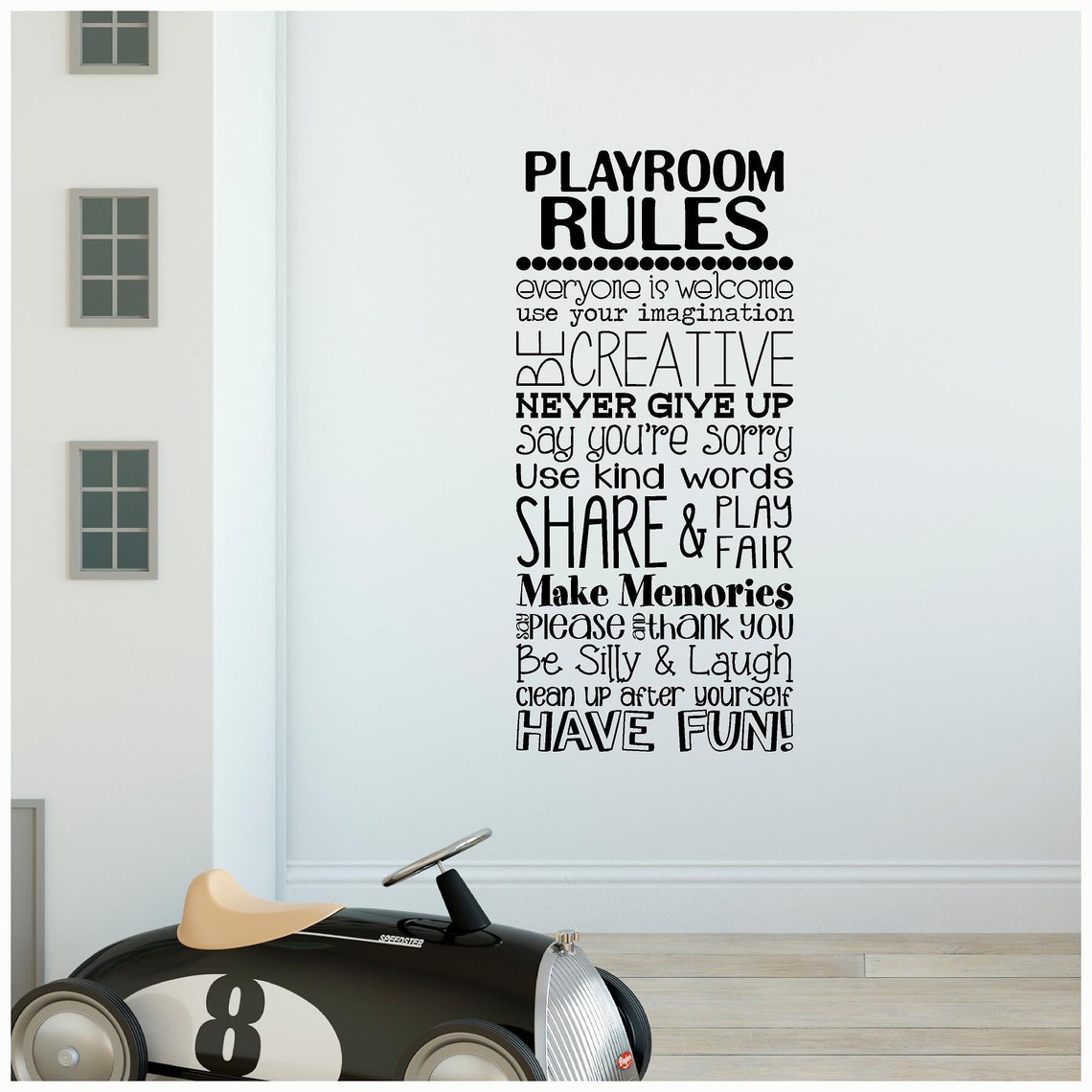 Playroom Rules Kids Room Vinyl Lettering Wall Decal Sticker | Etsy
