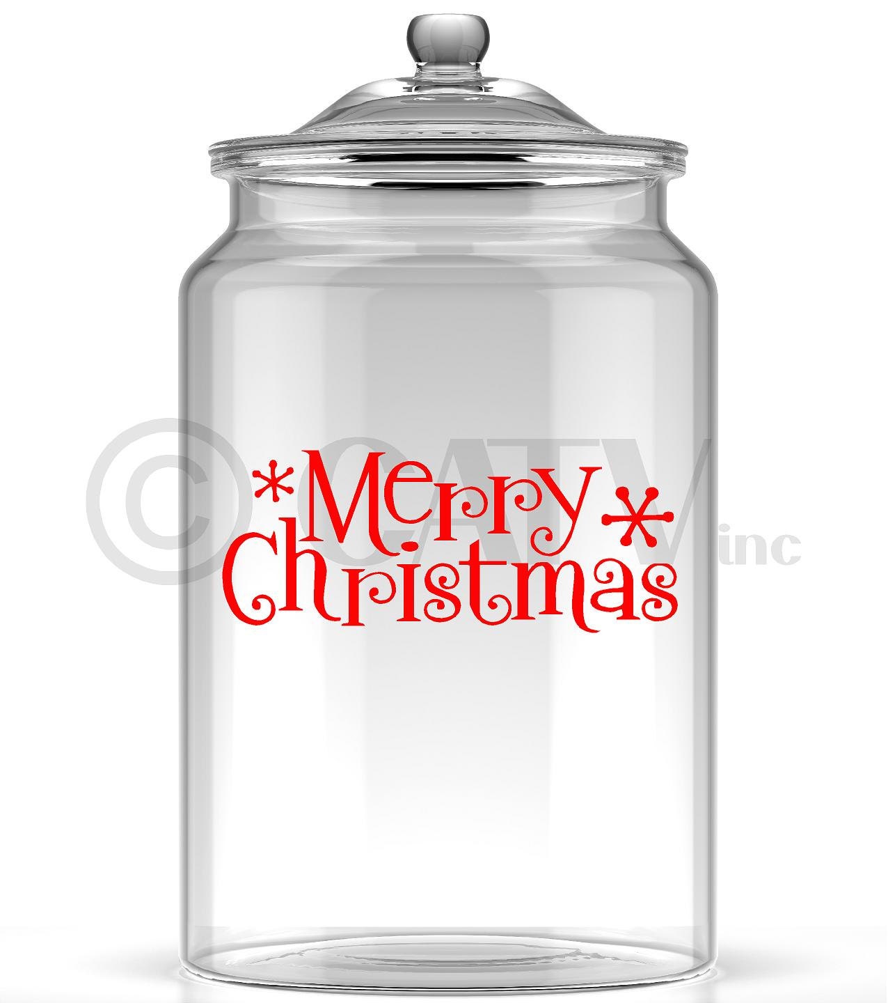 Merry Christmas With Snowflakes Holiday Vinyl Lettering Wall - Etsy