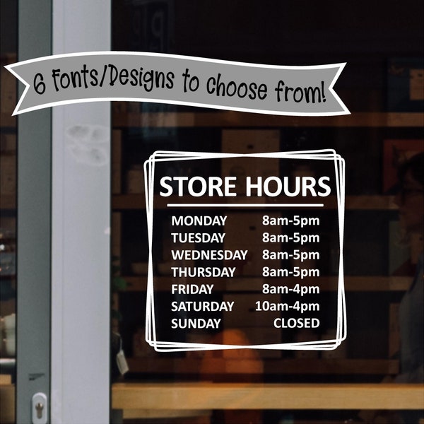 Custom Hours Vinyl - Etsy