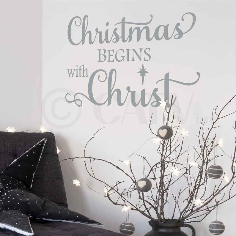 Christmas Begins With Christ Holiday Vinyl Lettering Wall - Etsy