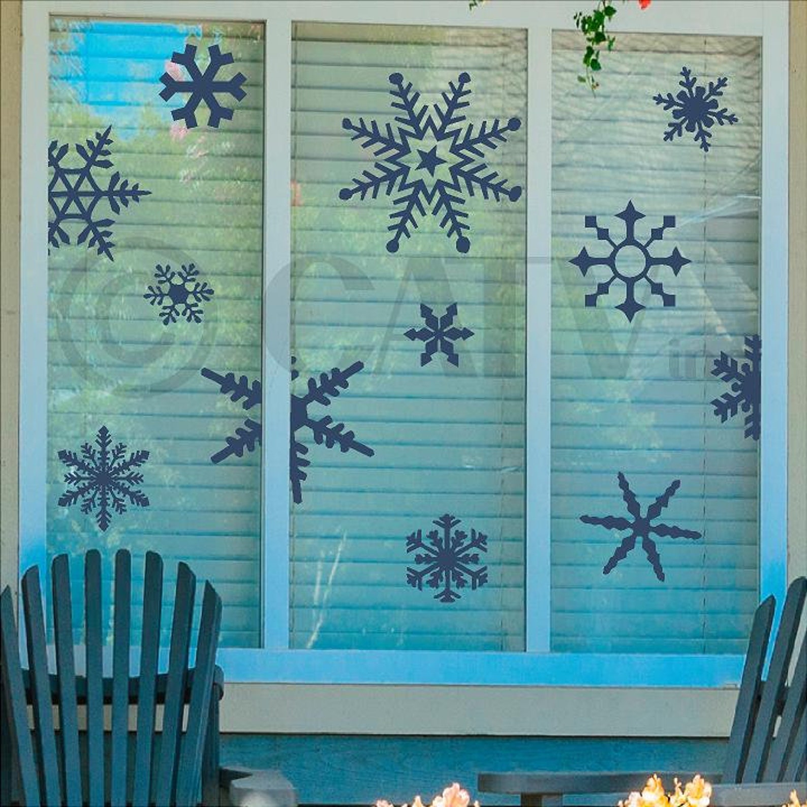 Winter Snowflake Decals Assorted Self Adhesive Snowflakes - Etsy