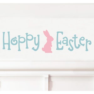 Hoppy Easter With Easter Bunny Decal Vinyl Lettering Wall Decals Vinyl ...