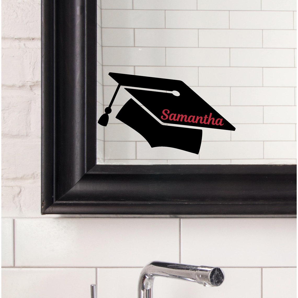 Graduation Cap With Name School Colors Decal Stickers - Etsy