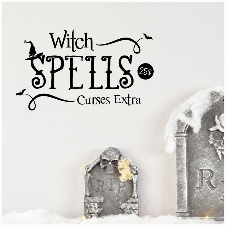 Halloween Witch Spells Curses vinyl lettering wall saying | Etsy