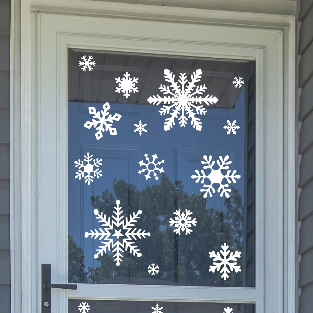 Winter Snowflake Decals Assorted Self Adhesive Snowflakes Christmas ...