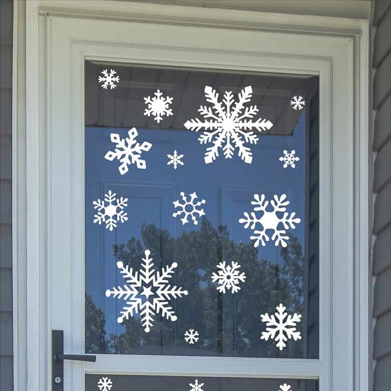 Winter Snowflake Decals Assorted Self Adhesive Snowflakes Christmas ...