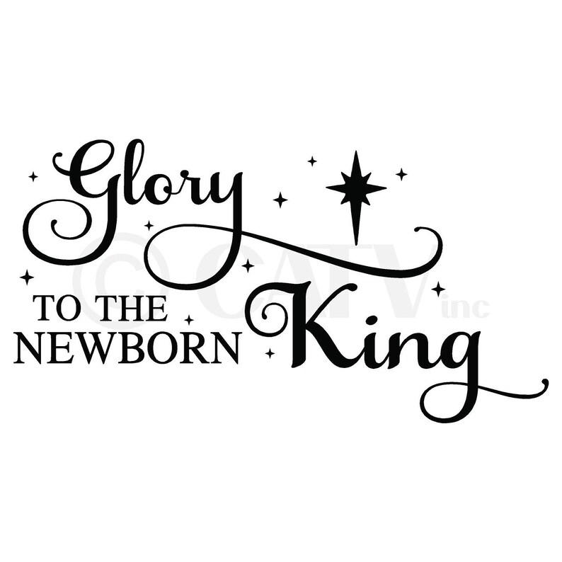 Glory to the Newborn King With Nativity Star Christmas Decals Holiday ...