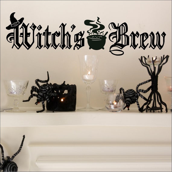 Witches Hat Monogram Witches Brew Decal Halloween Decal Fall Decal ...