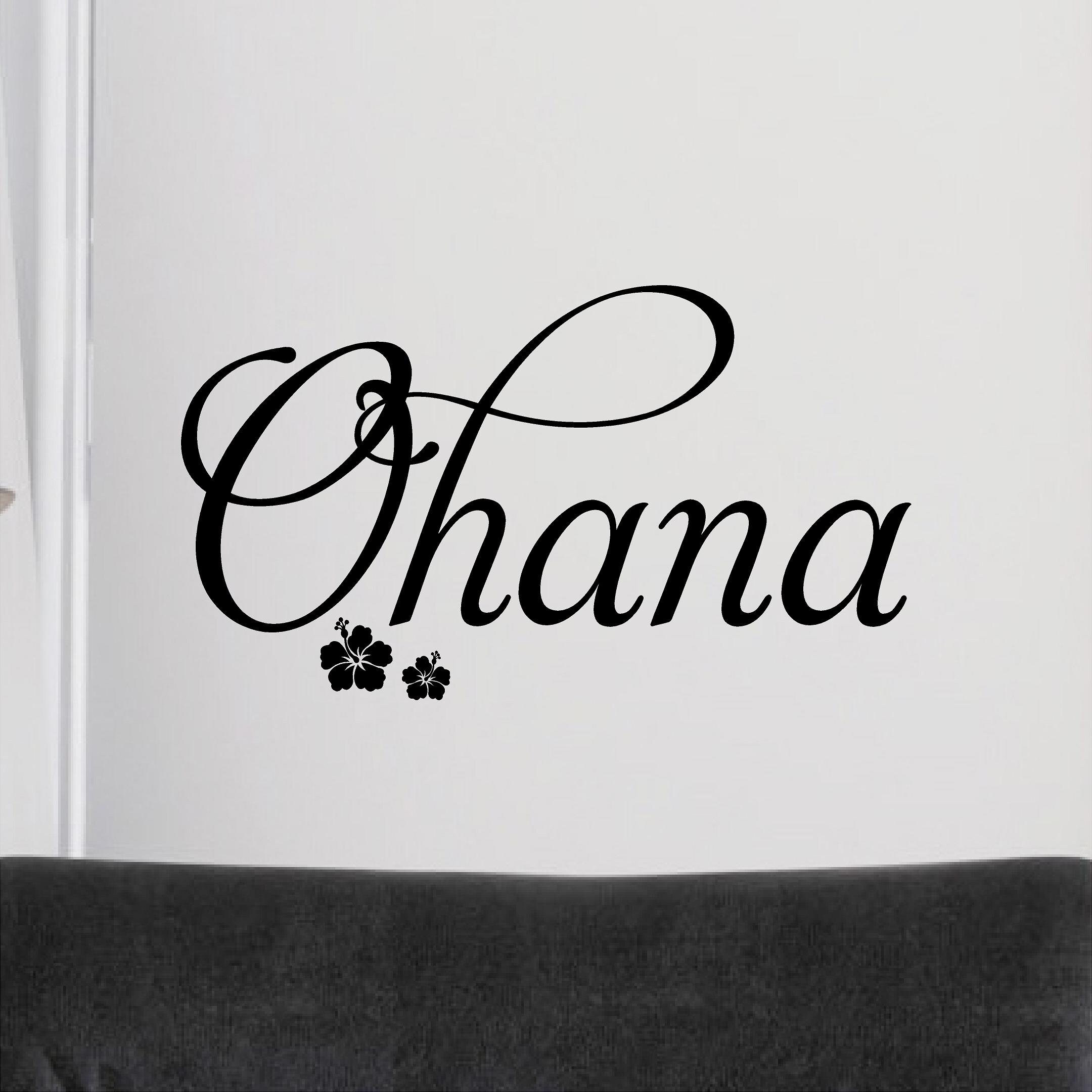 Ohana (family) Hawaiian Hibiscus Flowers Vinyl Lettering Sticker Wall ...