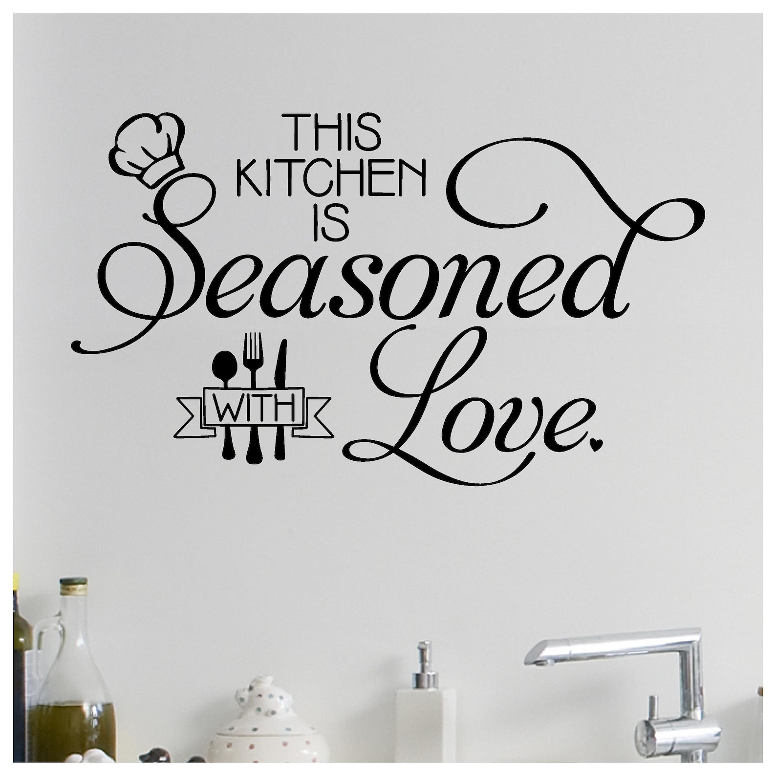 This Kitchen is Seasoned With Love Vinyl Lettering Wall Decal - Etsy