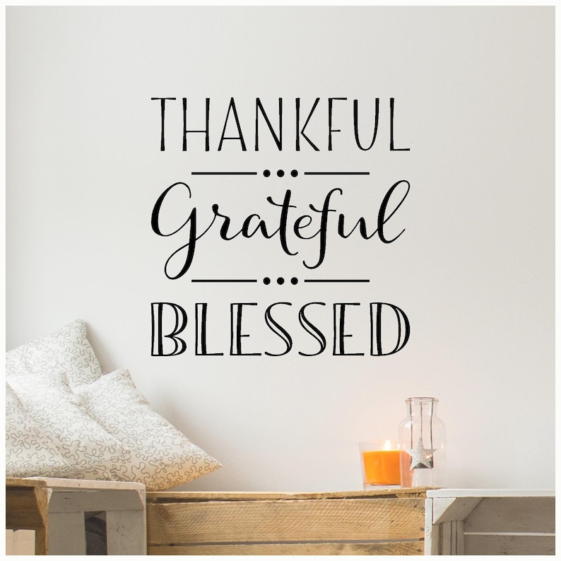 Thankful Grateful Blessed Thanksgiving Holiday Vinyl Lettering - Etsy